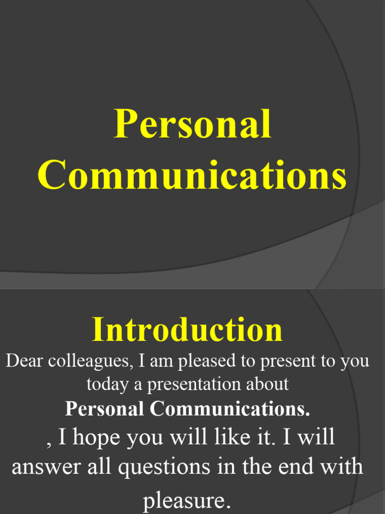 Personal Communications | PDF | Communication | Body Language