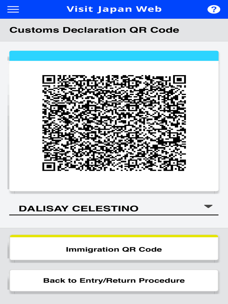 Customs Declaration - Display QR Code Visit Japan Web | PDF Customs Declaration - Display QR Code Visit Japan Web | PDF