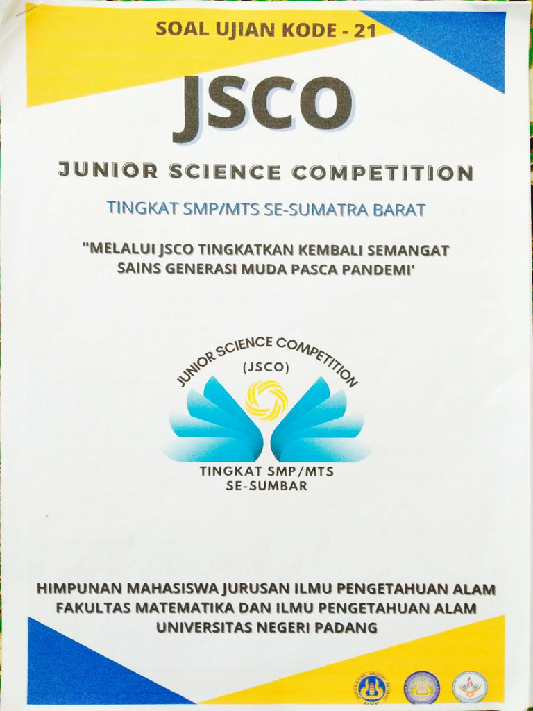 Soal Jsco Unp Padang 2022 | PDF