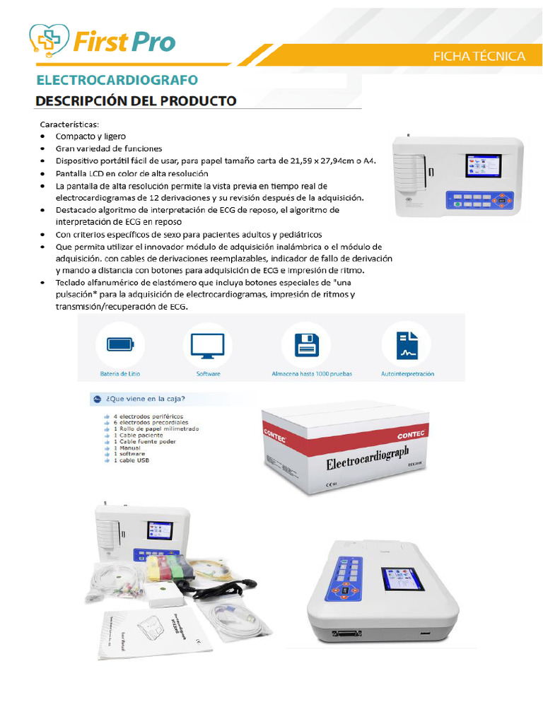 Ficha Tecnica Electrocardiografo | PDF