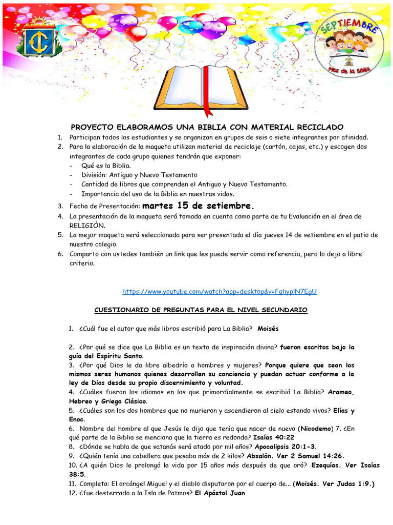 Proyecto Elaboramos Una Biblia | PDF | Jesús | Biblia