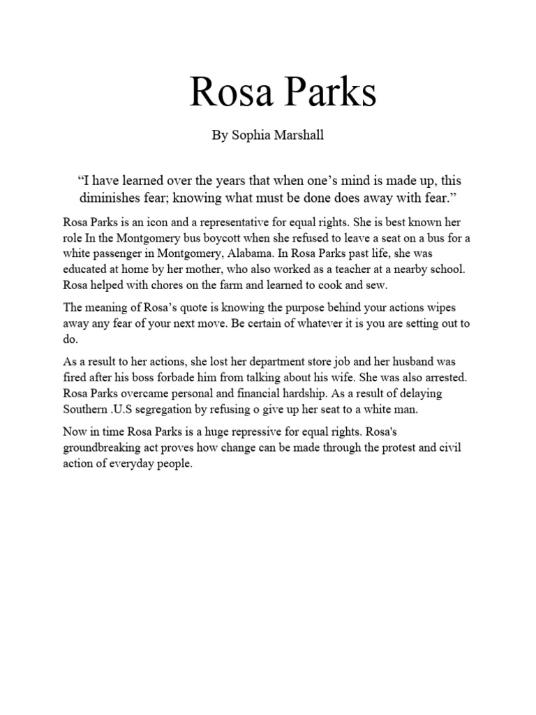 Rosa Parks: Icon of Civil Rights | PDF