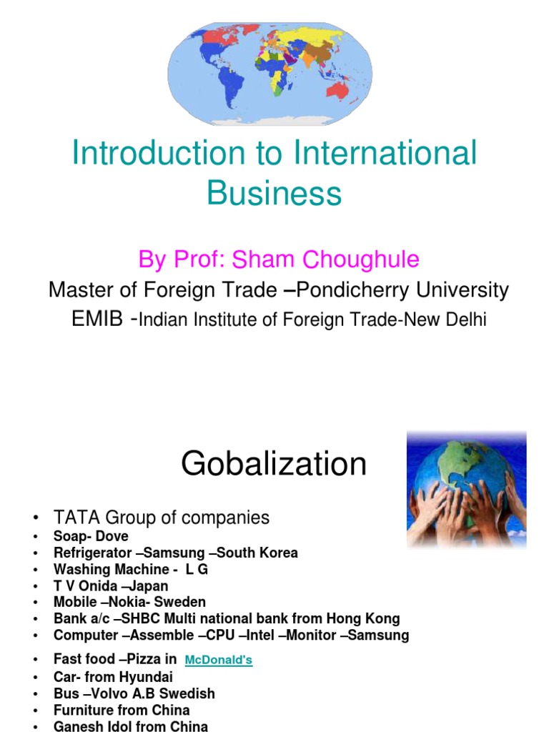 Introduction To International Business: by Prof: Sham Choughule | PDF ...