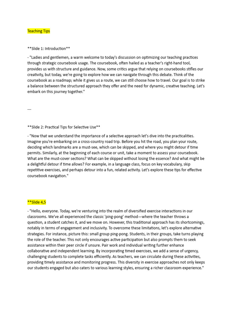 Transcript - Teaching Tips | PDF | Conflict Resolution | Learning