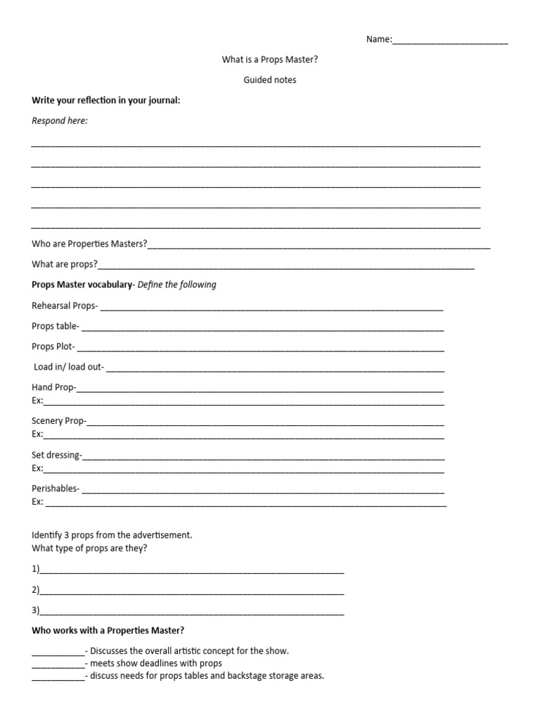 Understanding Props in Drama | PDF