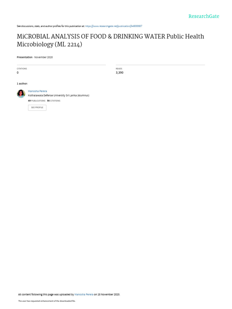 Microbial Analysis of Food | Download Free PDF | Colony Forming Unit ...