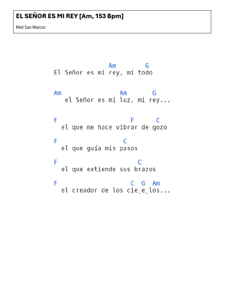 El Señor es mi rey Am | PDF