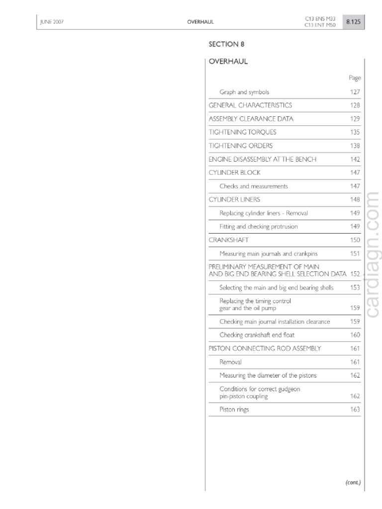 Revisión - Motor c13 Ens m33 - Descargar PDF | PDF