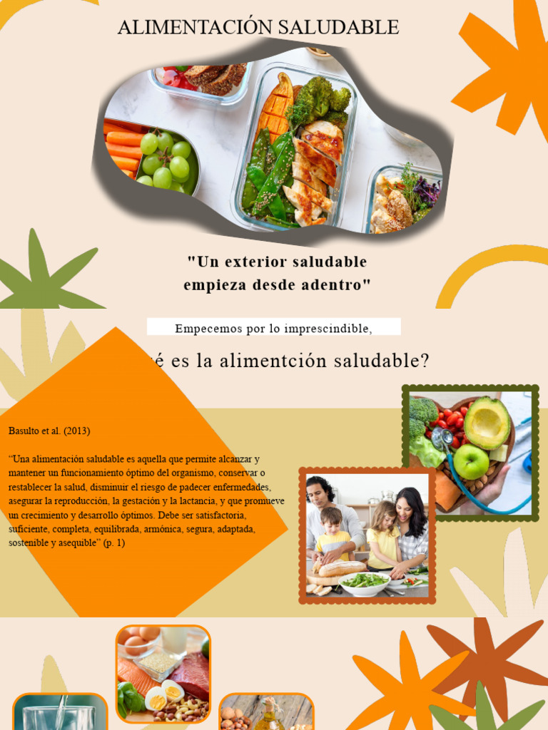 Presentación Sobre Alimentación y Salud, Estilo Colorido y Con Garabatos, Verde y Amarillo ...