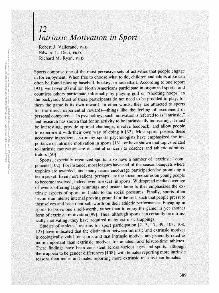 12 Intrinsic Motivation in Sport.15 | PDF