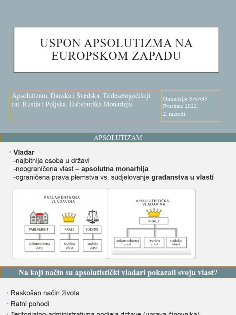 Uspon Apsolutizma Na Europskom Zapadu - II - Dio | PDF
