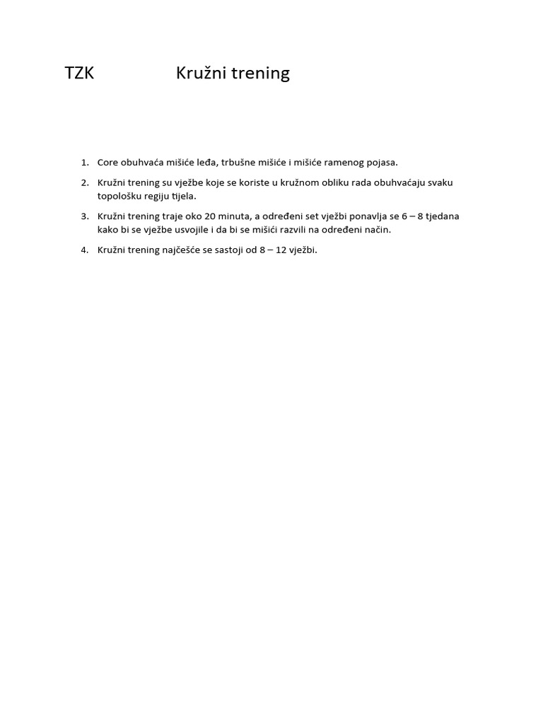 TZK Kružni Trening | PDF