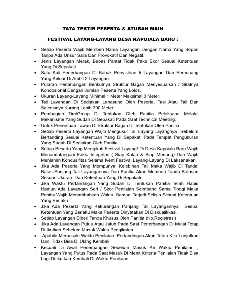 Tata Tertib Peserta Dan Kriteria Penilaian | PDF | Hukum