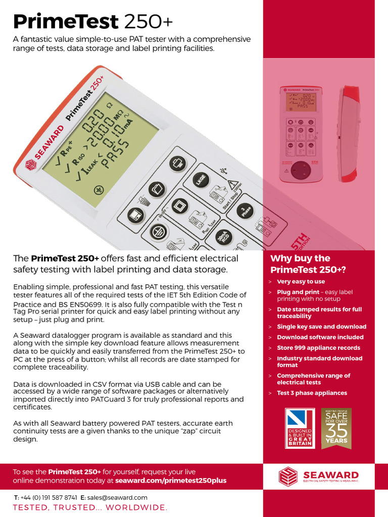 PrimeTest 250+ Datasheet at 2023 | PDF | Equipment | Electronics