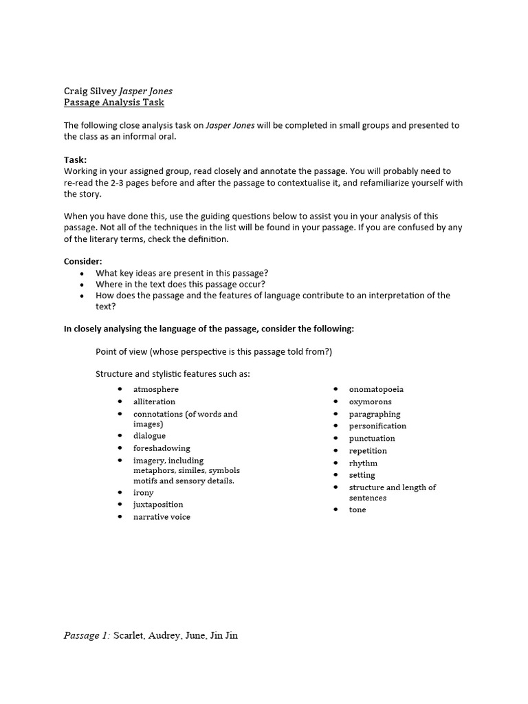 Craig Silvey Jasper Jones TASK | PDF | General Fiction