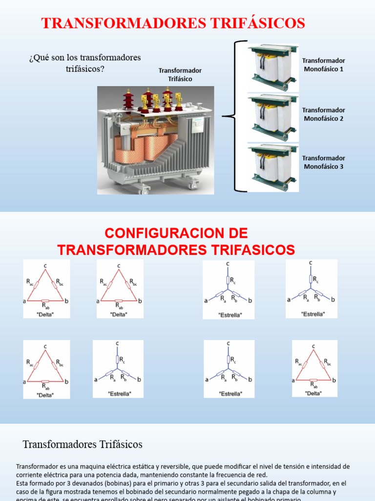 Configuración y Características de Transformadores Trifásicos | PDF ...