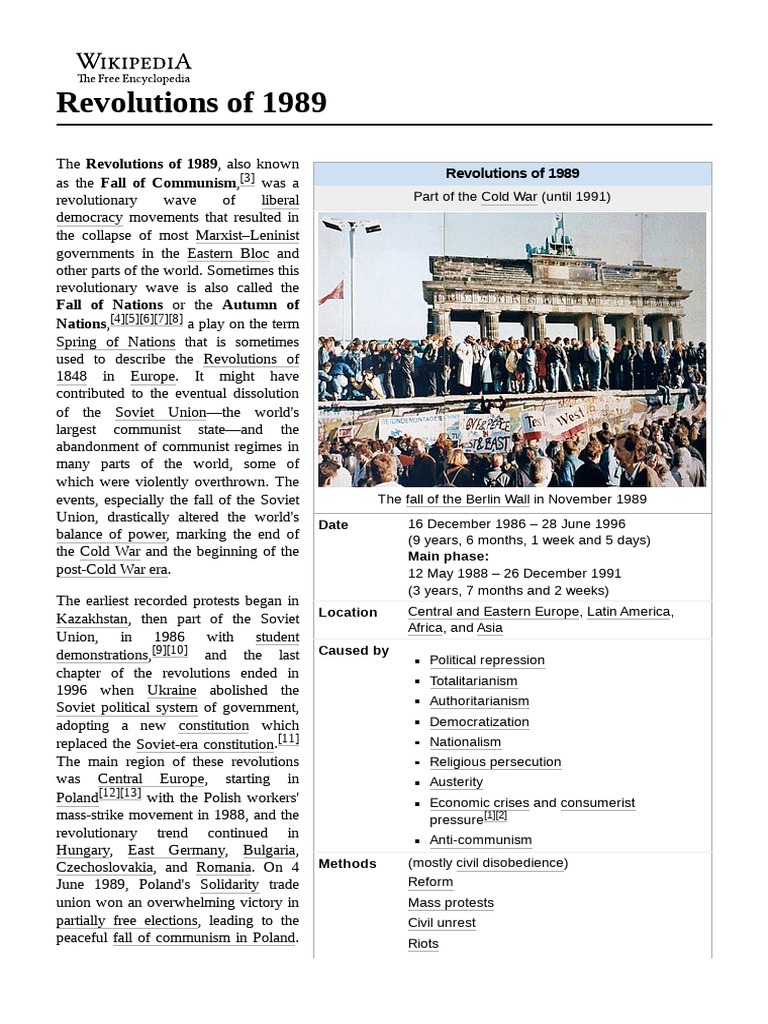 Revolutions of 1989 | PDF | East Germany | Revolutions Of 1989