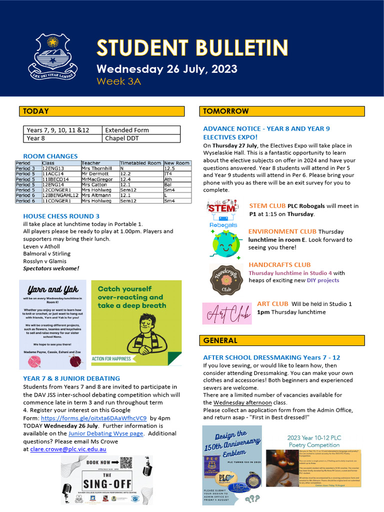 Bulletin 3A Wednesday 26 July 2023 | PDF | Foods | Cuisine