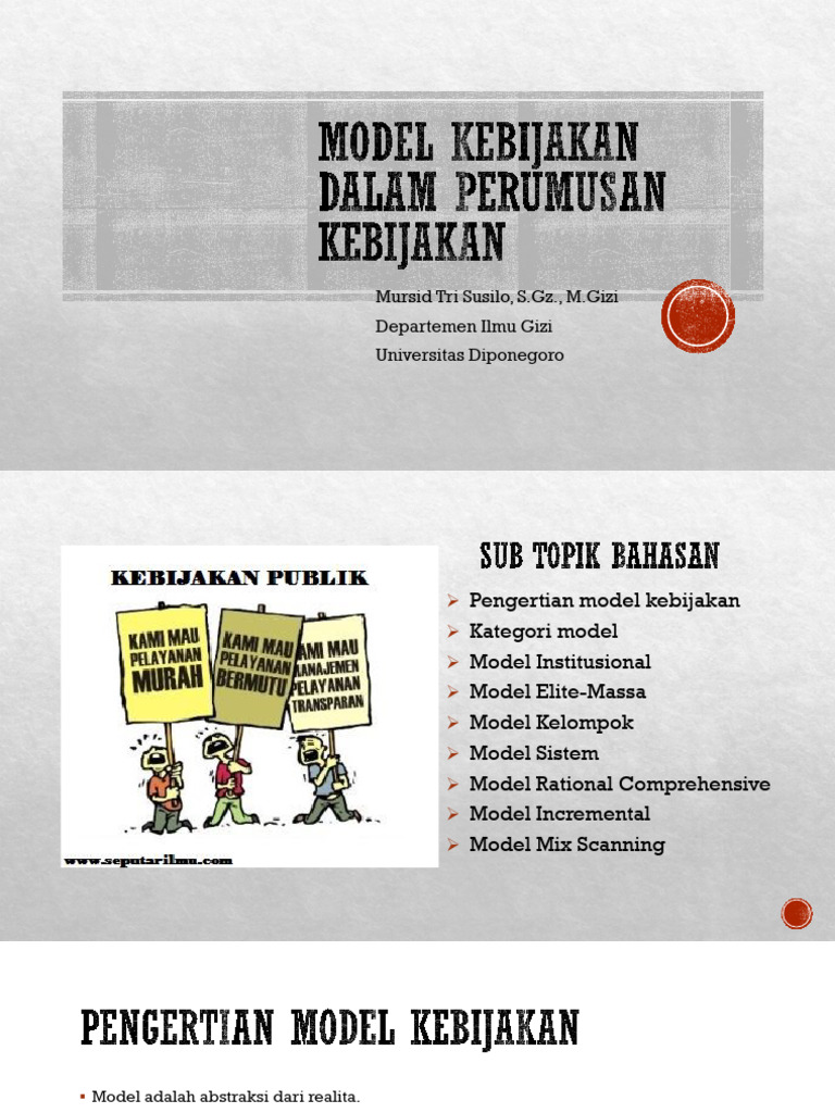 Model Kebijakan dalam Perumusan Kebijakan | PDF