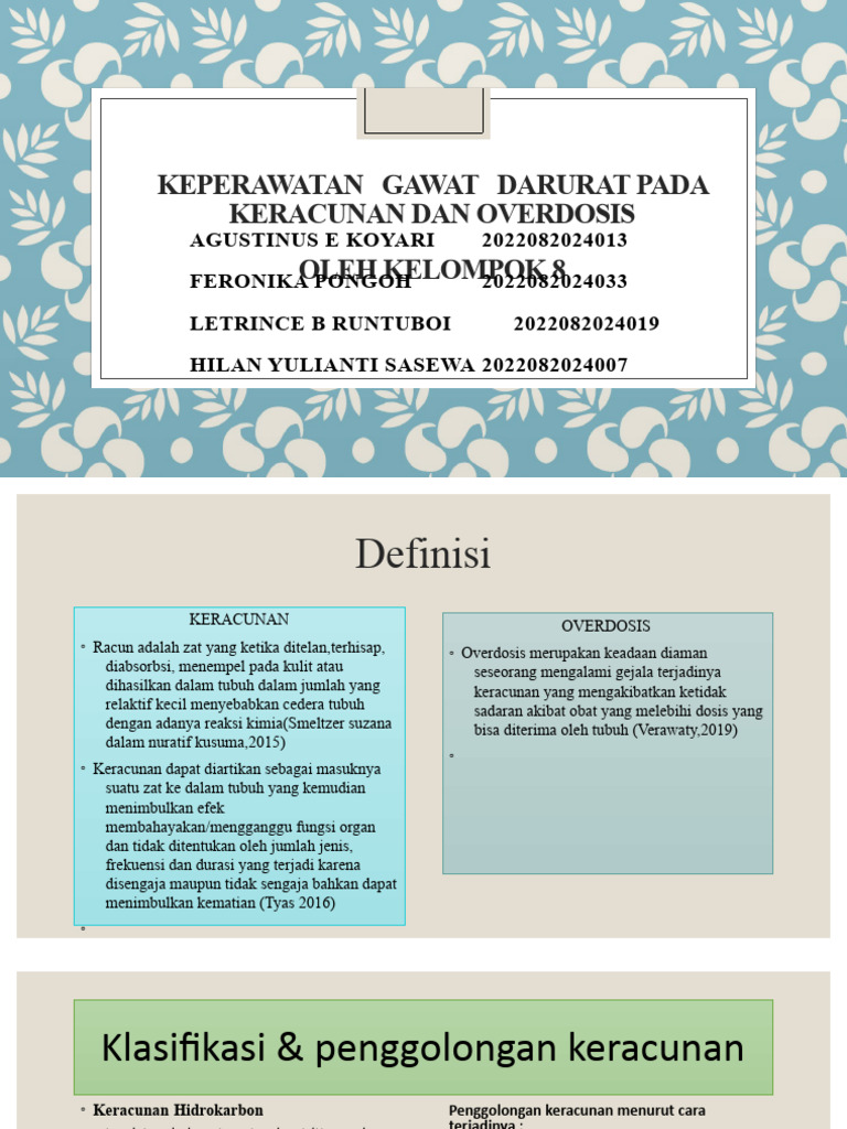 Keperawatan Gawat Darurat Pada Keracunan Dan Overdosis | PDF