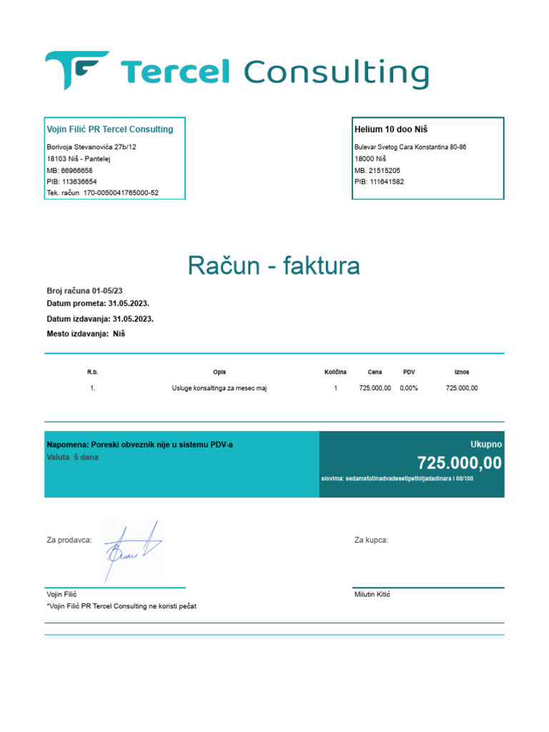 Faktura 1 | PDF