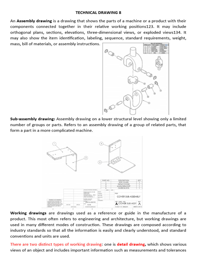4th Quarter Lesson in TD 8 Detail and Assembly Drawing | PDF ...