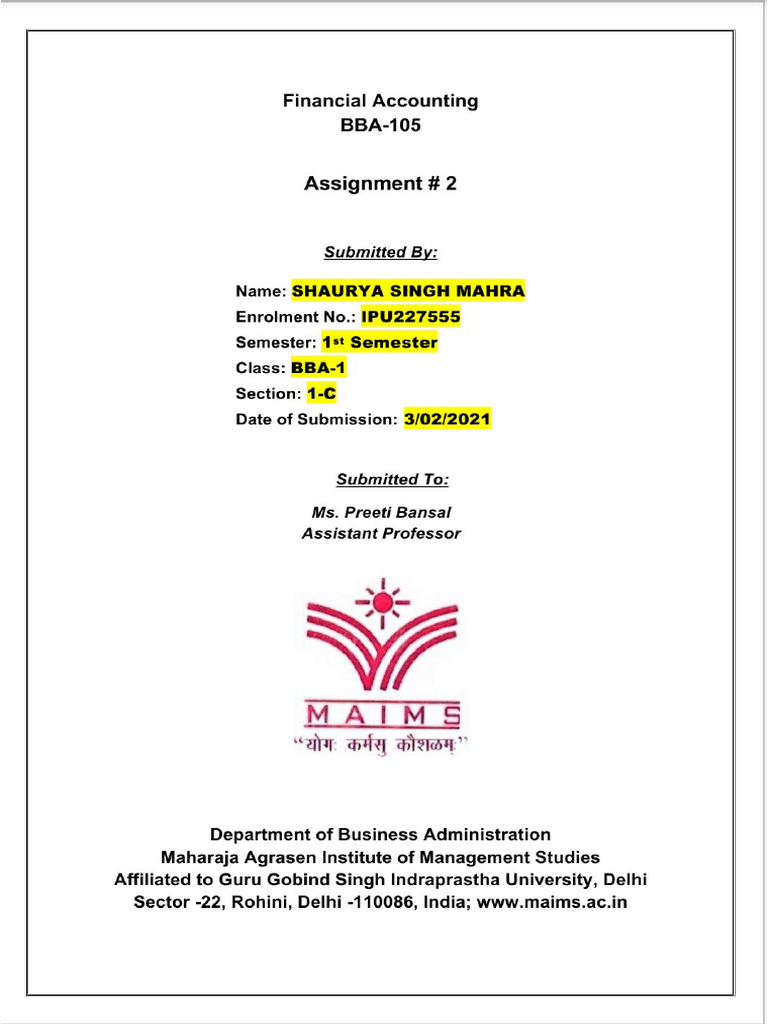 Shaurya IPU227555 FA2 | PDF