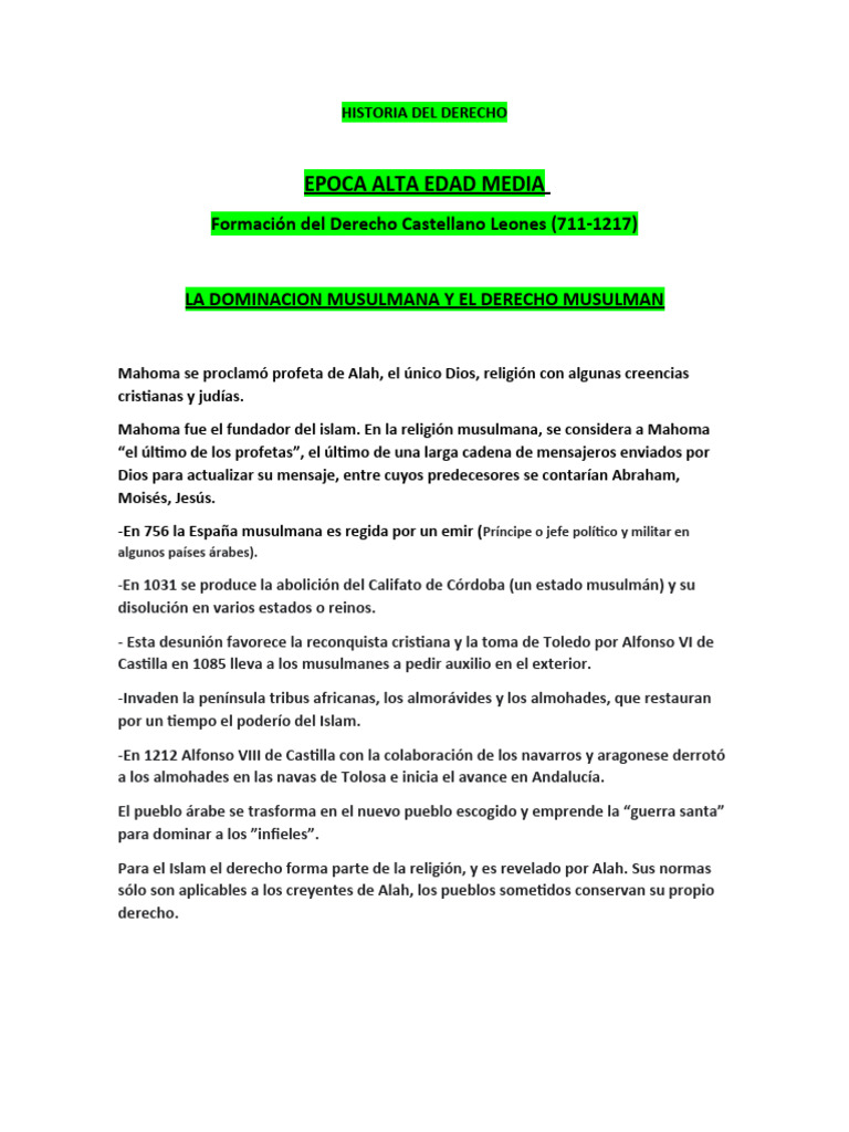 Materia Alta Edad Media | PDF | Feudalismo | Nobleza