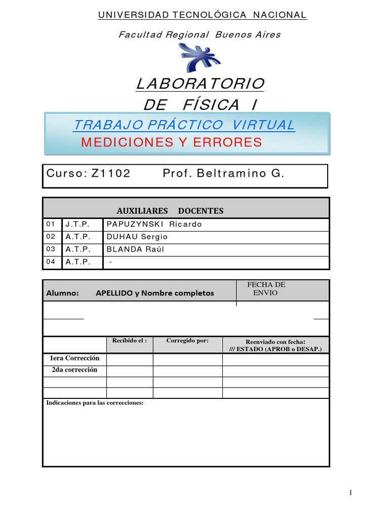 TP Mediciones y Errores (2020) | PDF | Medición | Principio de incertidumbre