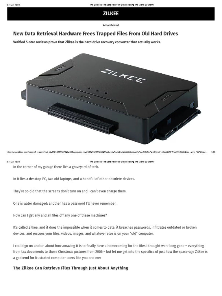 The Zilkee Is The Data Recovery Device Taking The World by Storm | PDF | Hard Disk Drive ...