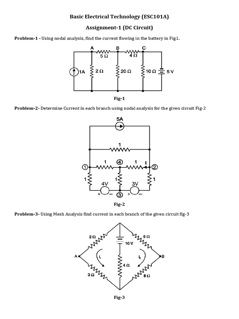 Assignment-1 DC Circuits | PDF