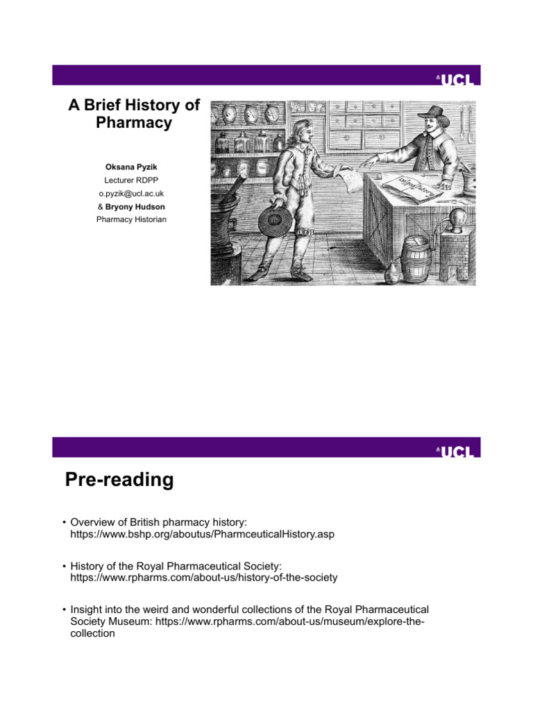 History of Pharmacy Lecture | Download Free PDF | Pharmacy | Pharmacist History of Pharmacy Lecture | Download Free PDF | Pharmacy | Pharmacist
