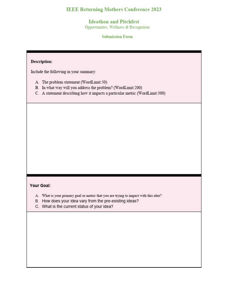 RMC Idea Submission Template Abstract | PDF