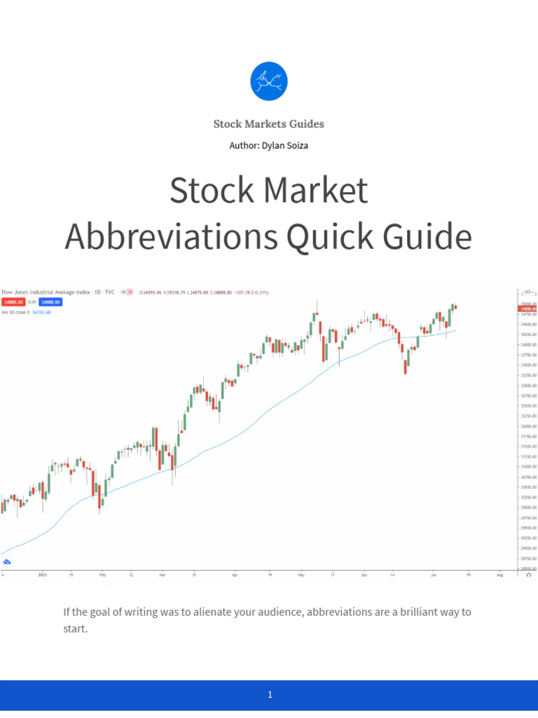 Stock Market Abbreviations Quick Guide | PDF | Investing | Exchange ...
