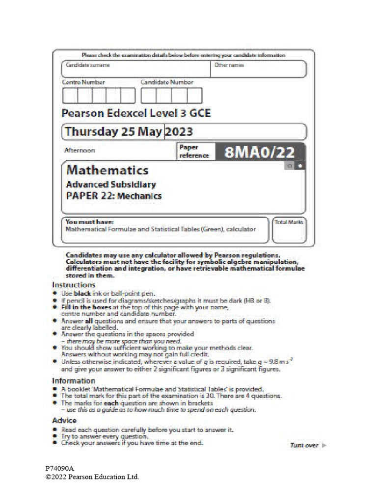 2306 8MA0-22 AS Mechanics - June 2023 (Word) | Download Free PDF ... 2306 8MA0-22 AS Mechanics - June 2023 (Word) | Download Free PDF ...