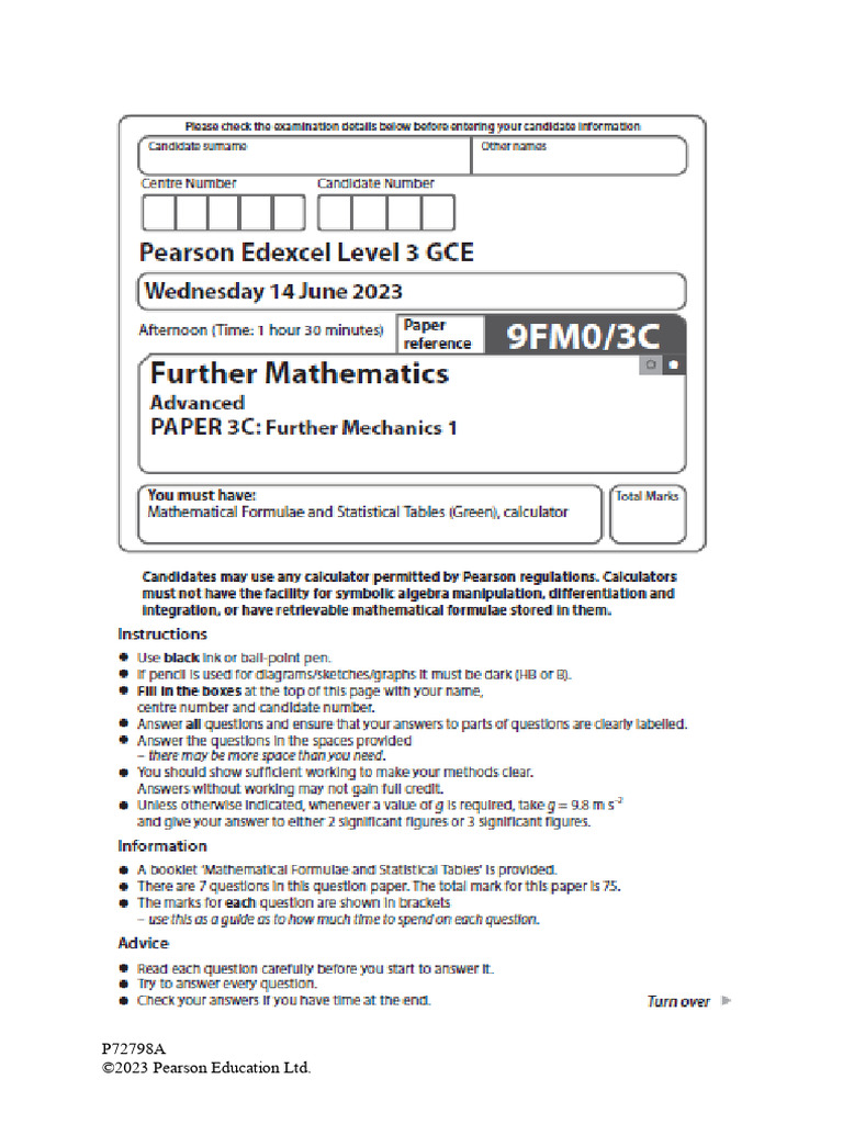 2023 Edexcel Further Mechanics Paper | PDF | Force | Collision
