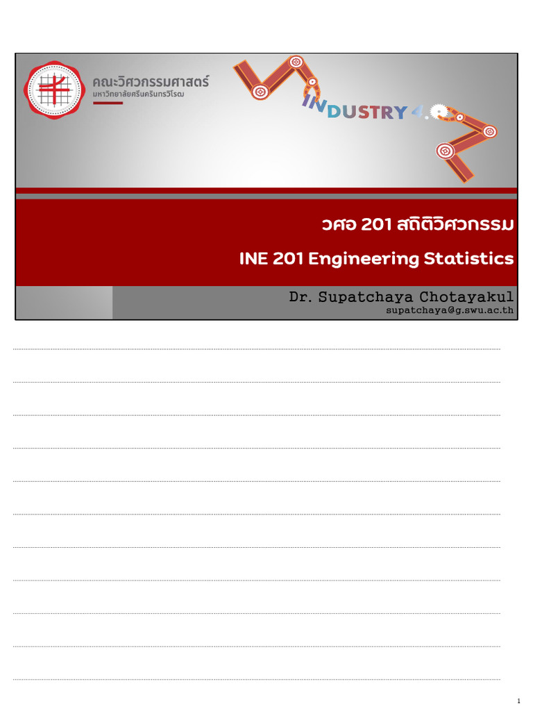 INE201 Engineering Statistics - Chapter 5 Continuous Random Variable | PDF