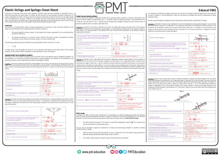 Elastic Strings & Springs Guide | PDF | Force | Tension (Physics)