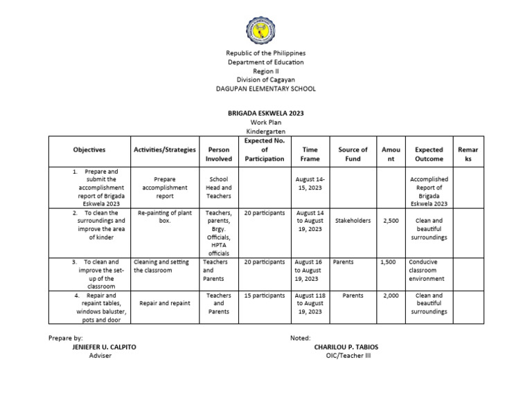 Brigada Eskwela 2024 | PDF