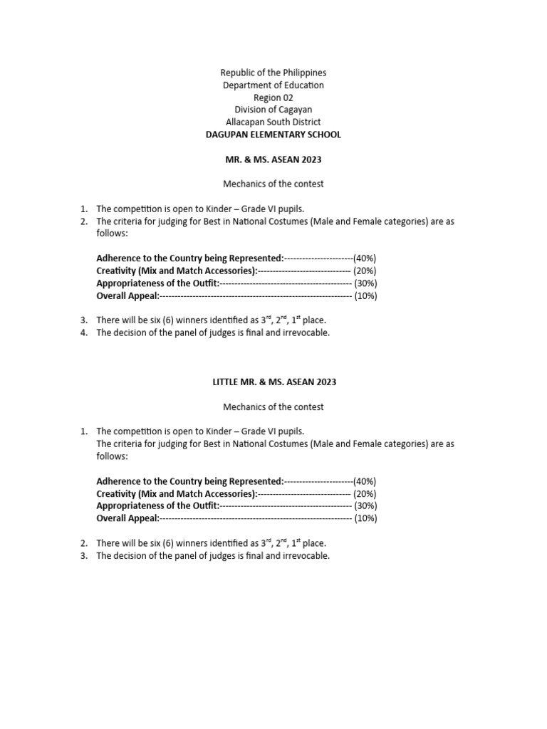 Criteria For Judging ASEAN 2023 | PDF | Technology & Engineering