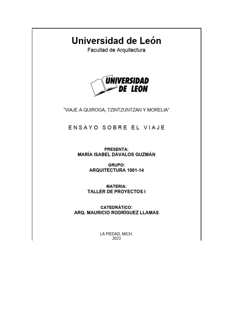 Ensayo Sobre El Viaje | PDF | Iglesia (edificio) | Diseño arquitectonico