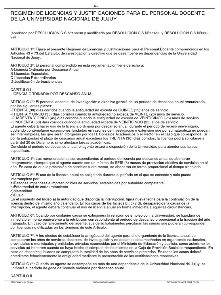 Res. Cs 68 1999 - Reglamento - Licencia | PDF | Servicio militar