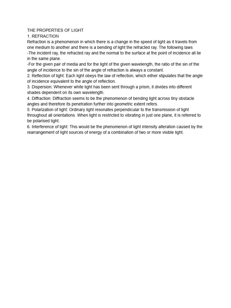 Light Phenomena Explained | PDF