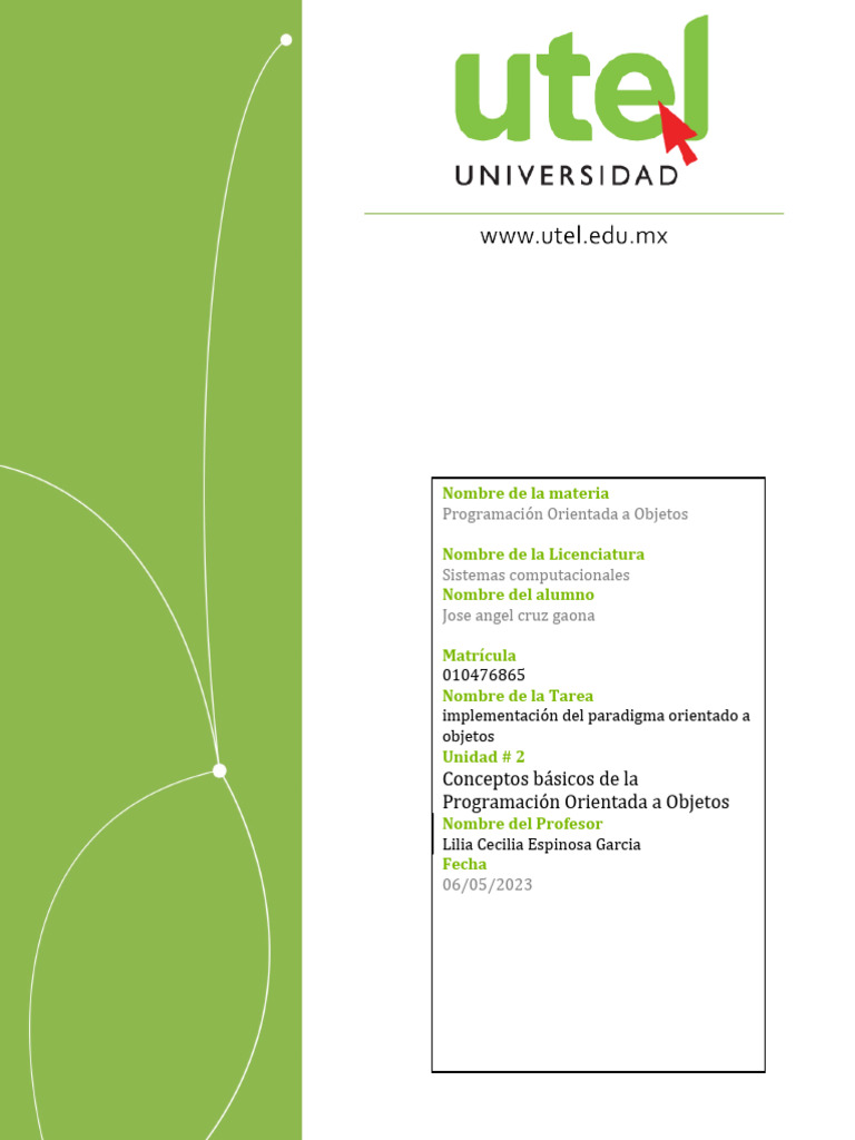 Actividad 1 POO | Descargar gratis PDF | Objeto (informática) | Java ... Actividad 1 POO | Descargar gratis PDF | Objeto (informática) | Java ...