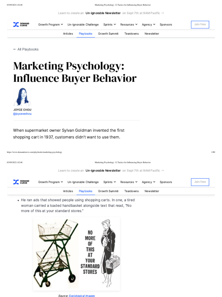 Marketing Psychology - 12 Tactics For Influencing Buyer Behavior | PDF | Consumer Behaviour | Brand