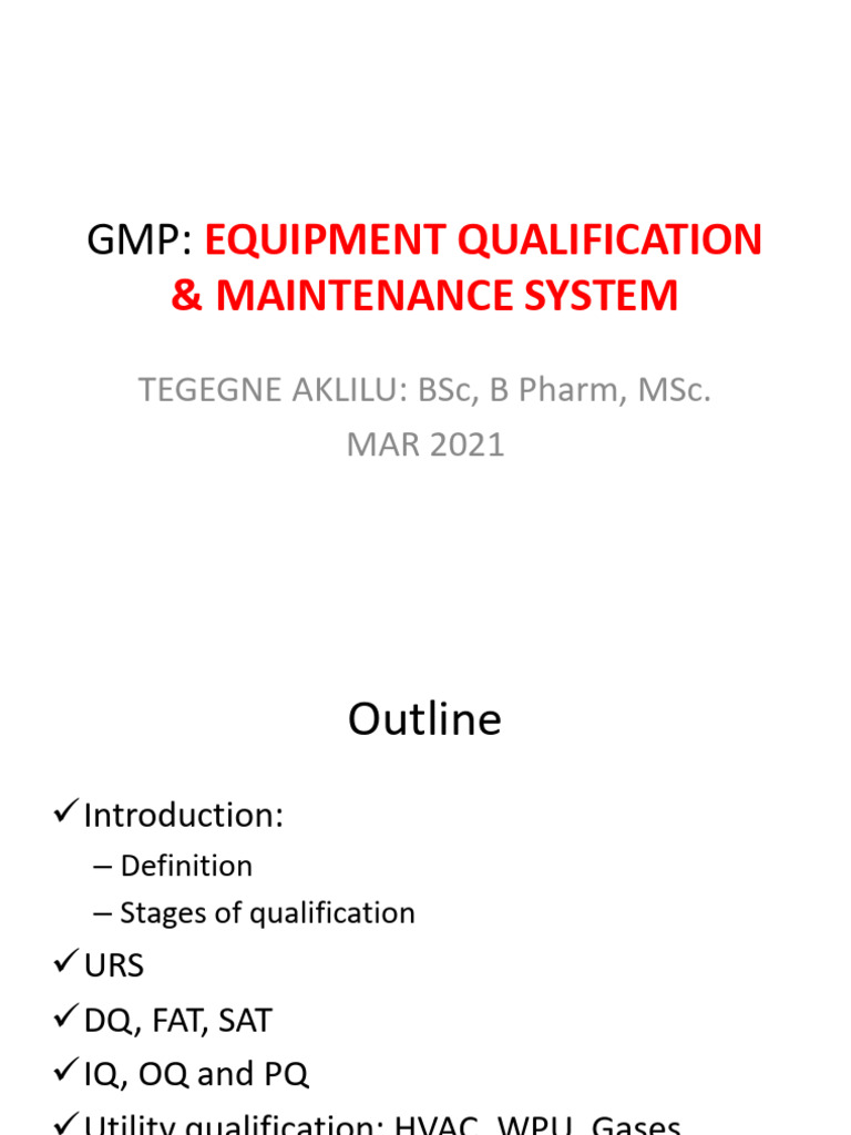 Equipment Qualification | PDF | Verification And Validation | Specification (Technical Standard)