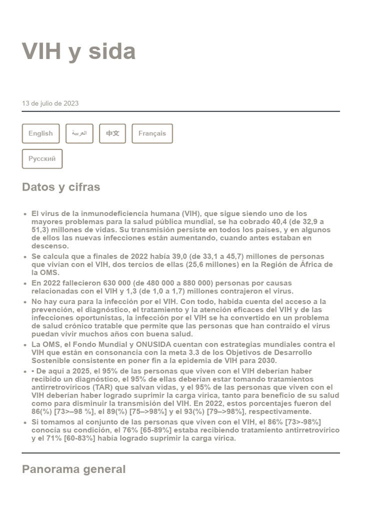 VIH y Sida | PDF | VIH | VIH / SIDA