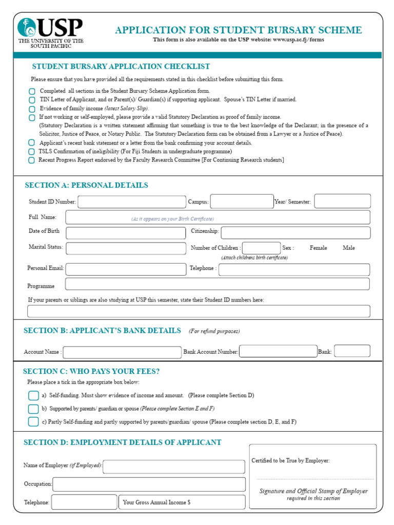 Student Bursary Application Form | PDF | Birth Certificate | Government