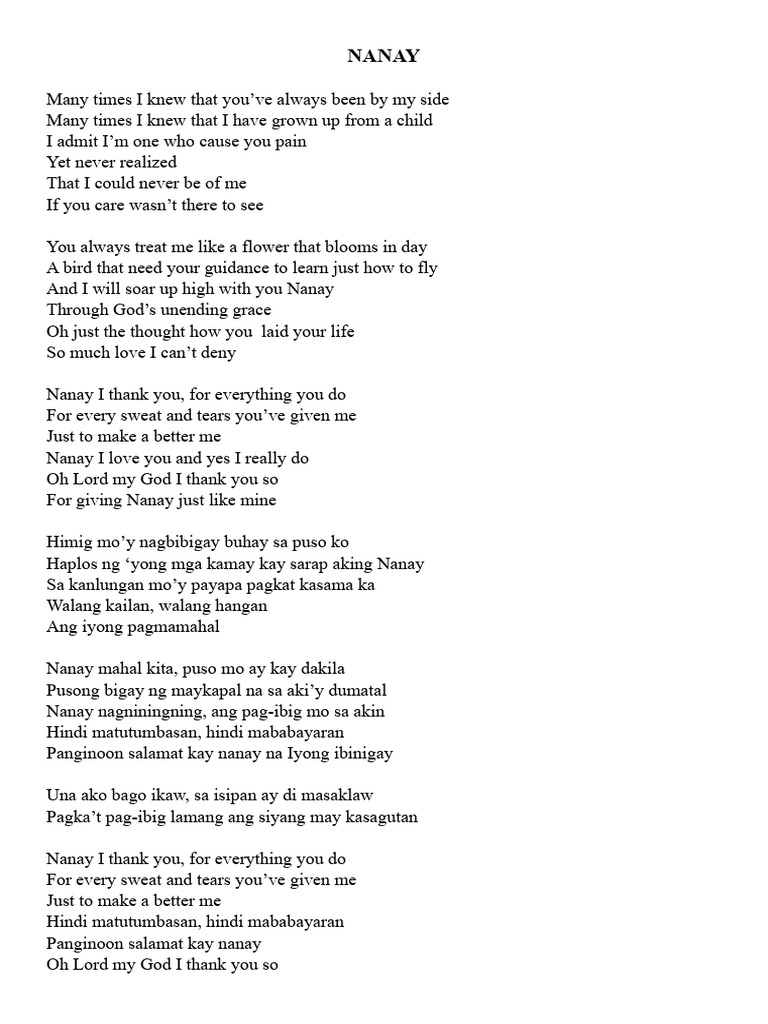NANAY Lyrics | PDF