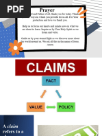 Claim of Fact, Policy and Value | PDF | Social Science